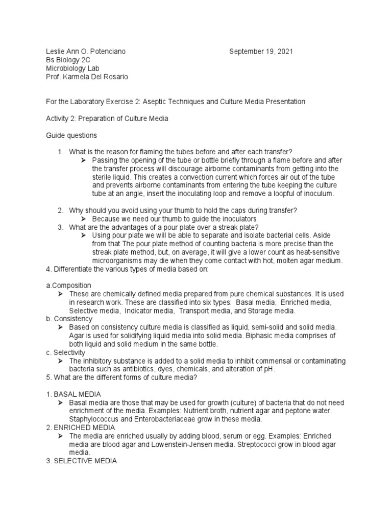 MicrobioLab Lab 2 BS Bio 2C | PDF | Growth Medium | Sterilization ...