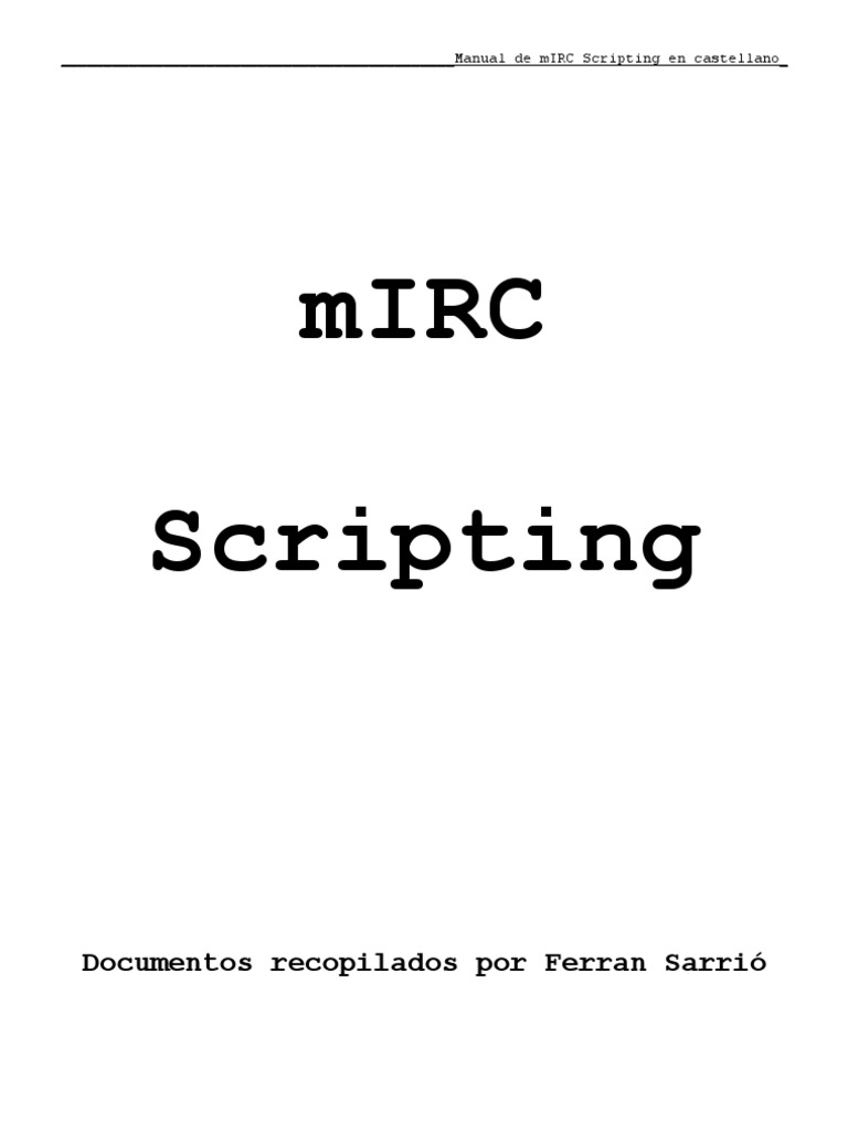 Manual mIRC Scripting | PDF | Variable (informática) | Internet Relay Chat