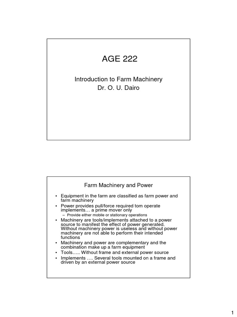Introduction To Farm Machinery | Download Free PDF | Belt (Mechanical ...