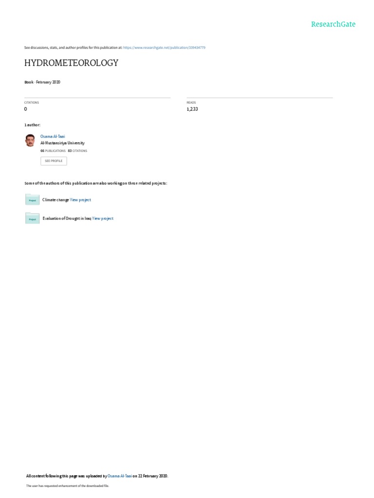 Hydrometeorology | PDF | Evaporation | Water Cycle