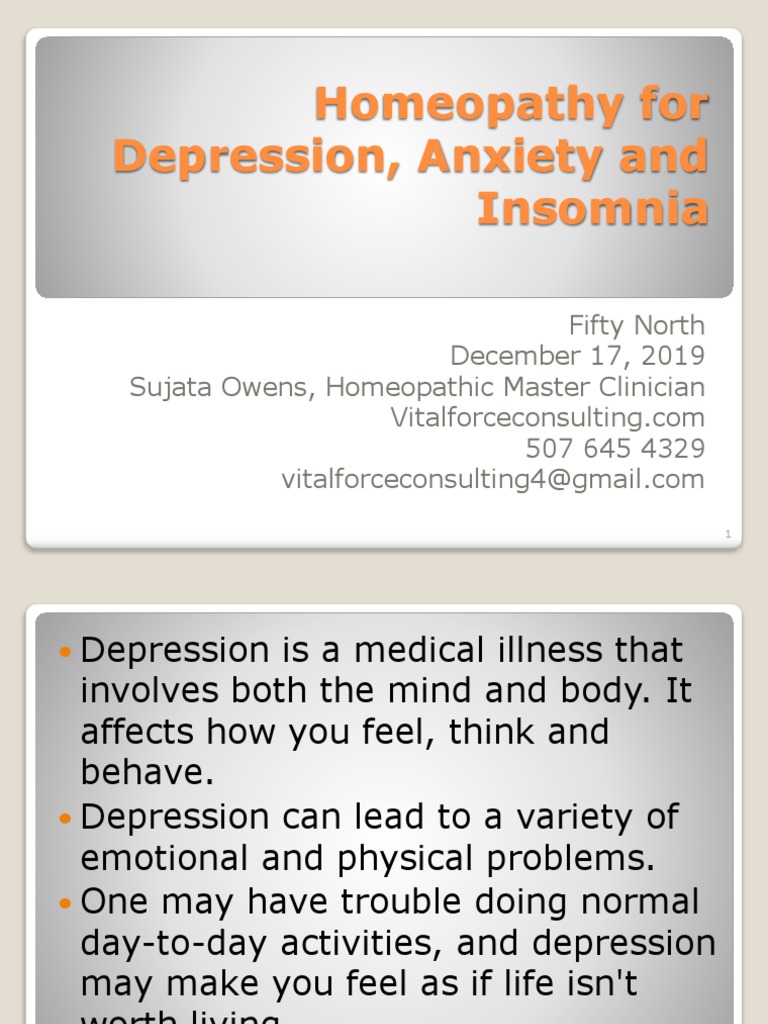Homeopathy For Depression Anxiety and Insomnia | PDF | Anxiety Disorder ...