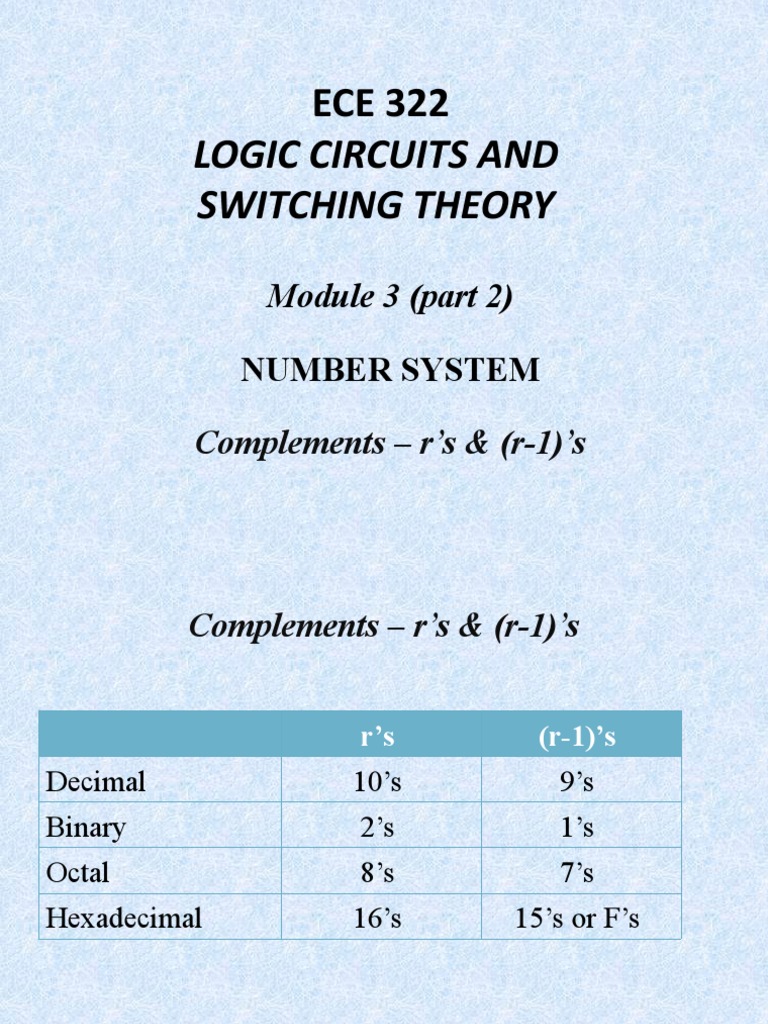 Logic Circuits and Switching Theory: Module 3 (Part 2) | PDF ...