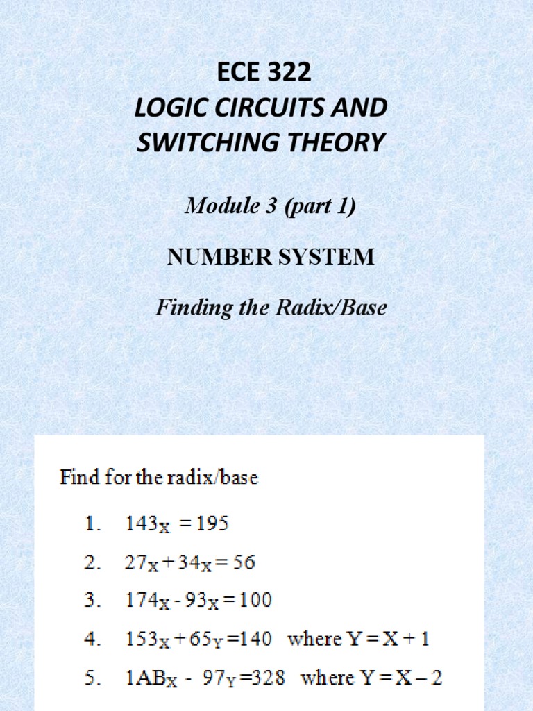 Module 3 Finding The Radix | PDF