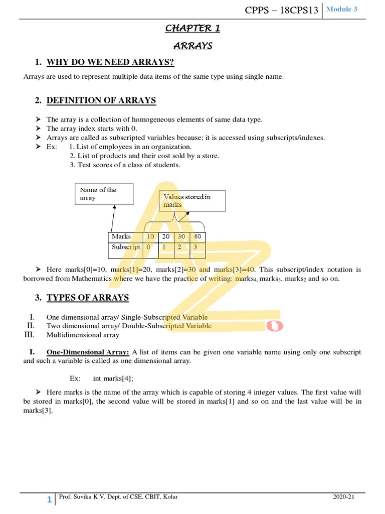 Module 3 Cpps | Download Free PDF | Array Data Structure | String (Computer Science)