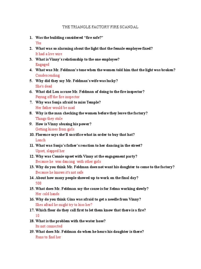 The Triangle Factory Fire Scandal | PDF