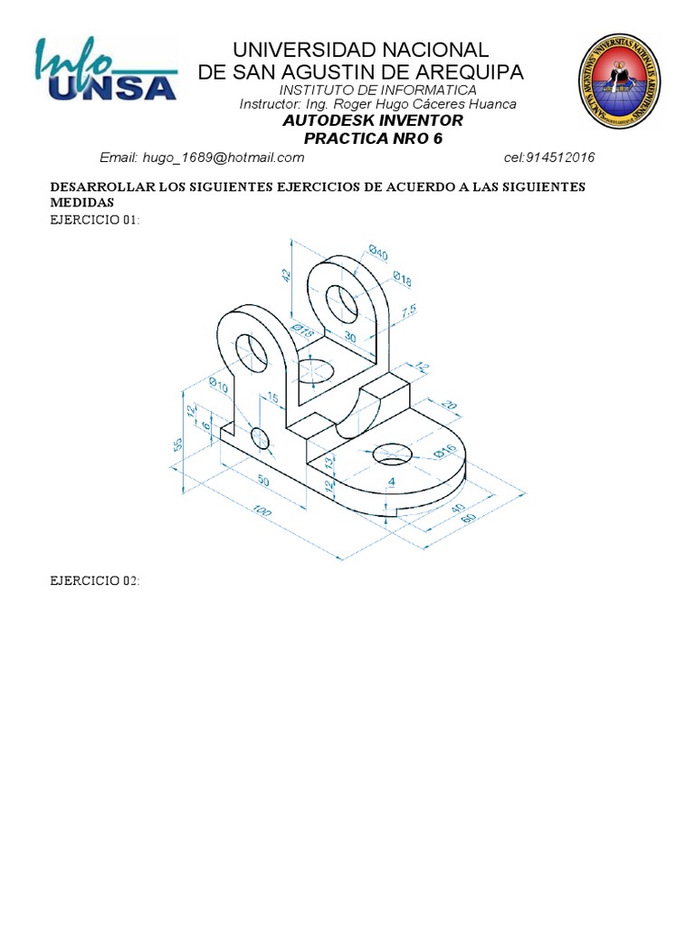 Práctica 6 Autodesk Inventor UNSA | PDF