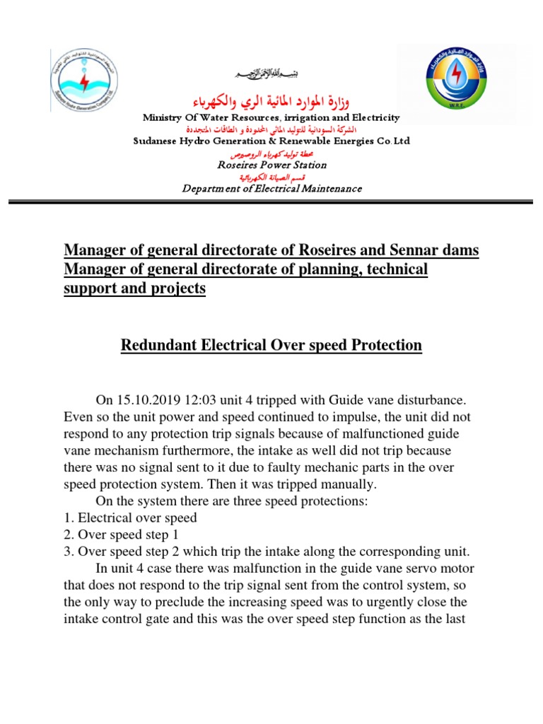 Modification On Unit 4 Intake Gate Trip Function | PDF | Turbine ...