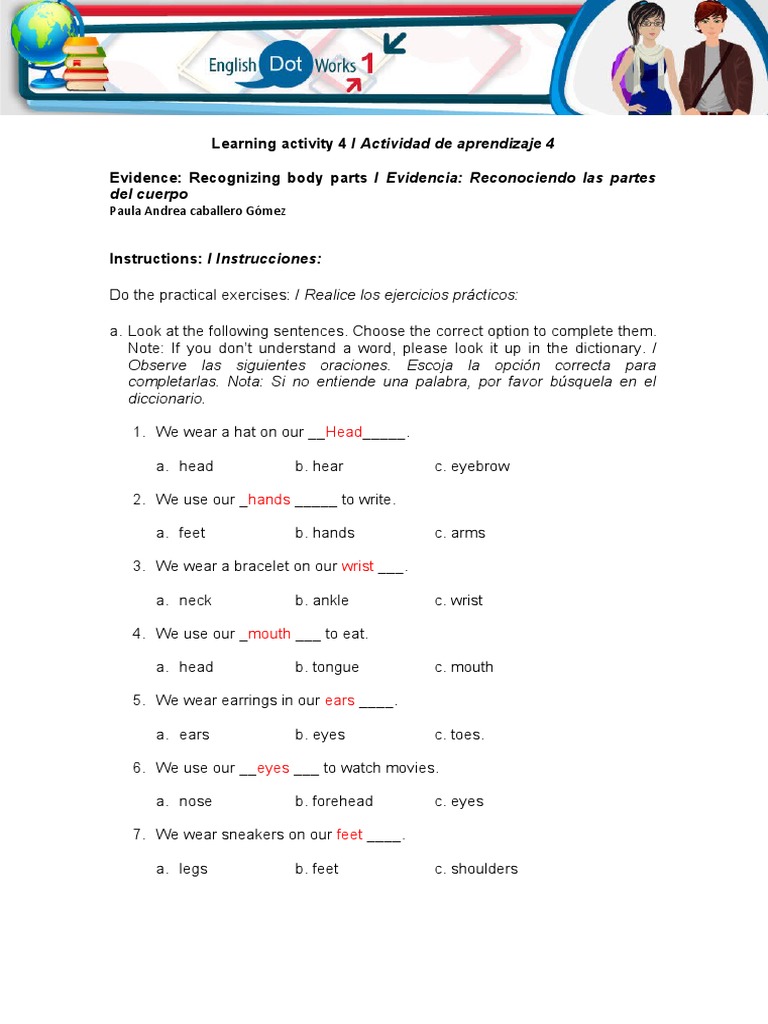 Learning Activity 4 / Actividad de Aprendizaje 4 Evidence: Recognizing ...