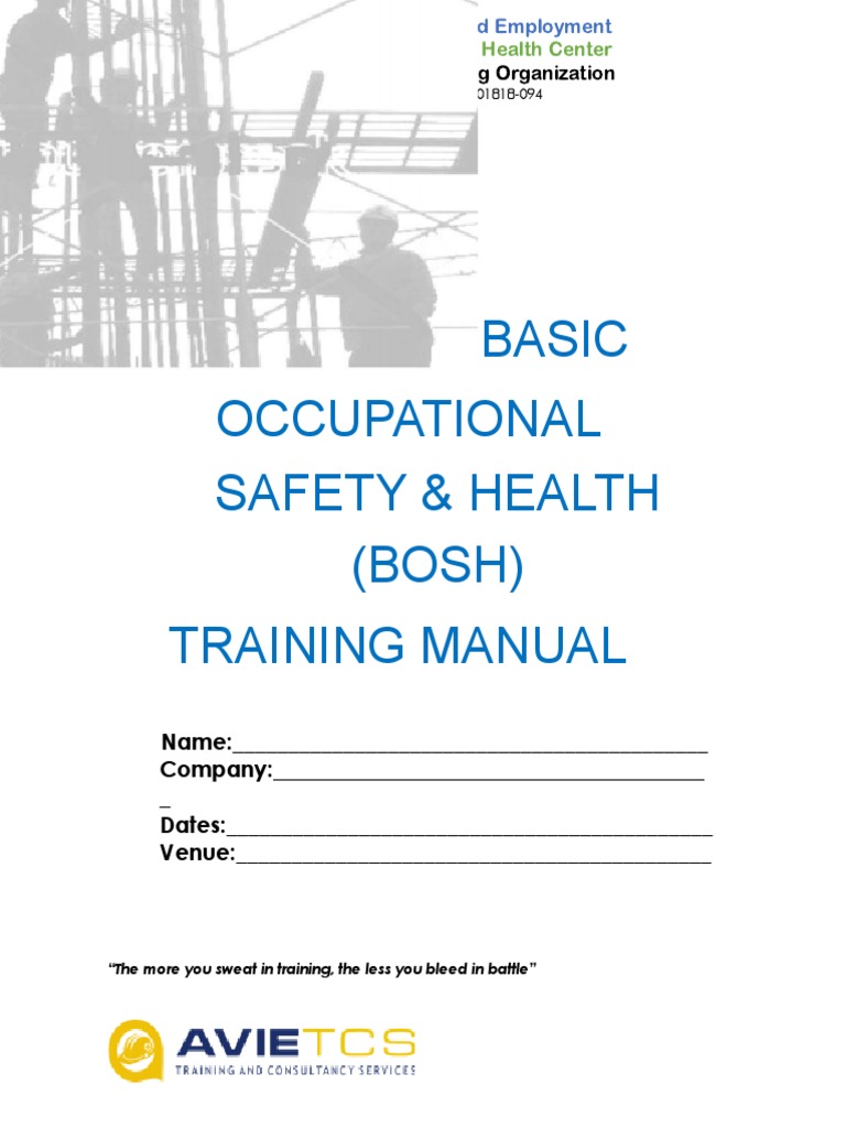 Basic Occupational Safety & Health (BOSH) Training Manual | PDF ...