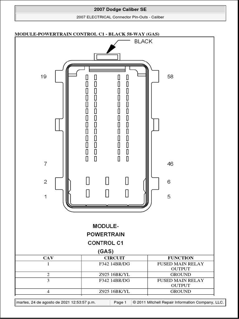 Caliber Modulo PCM Pinout | PDF | Joining | Electronics