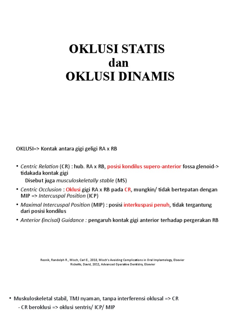 Oklusi Statis dan Dinamis Gigi | PDF