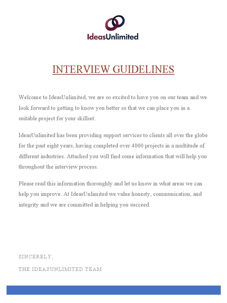 Interview Guidelines | PDF | Interview | Communication