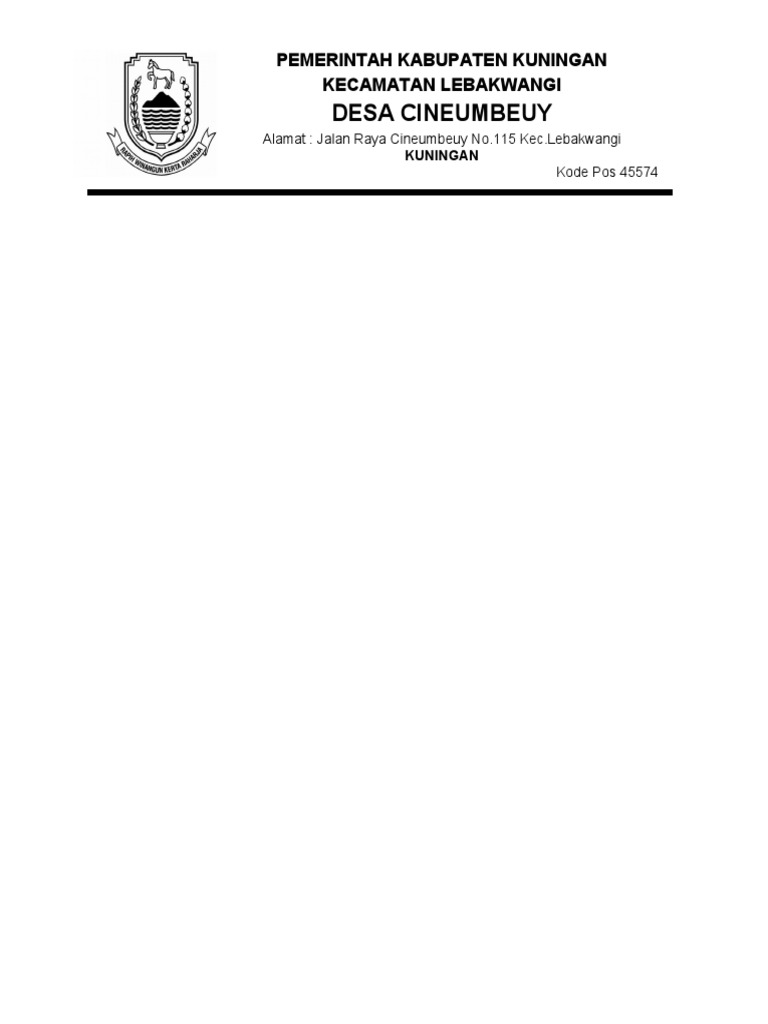 Kop Surat Desa Kosong | PDF