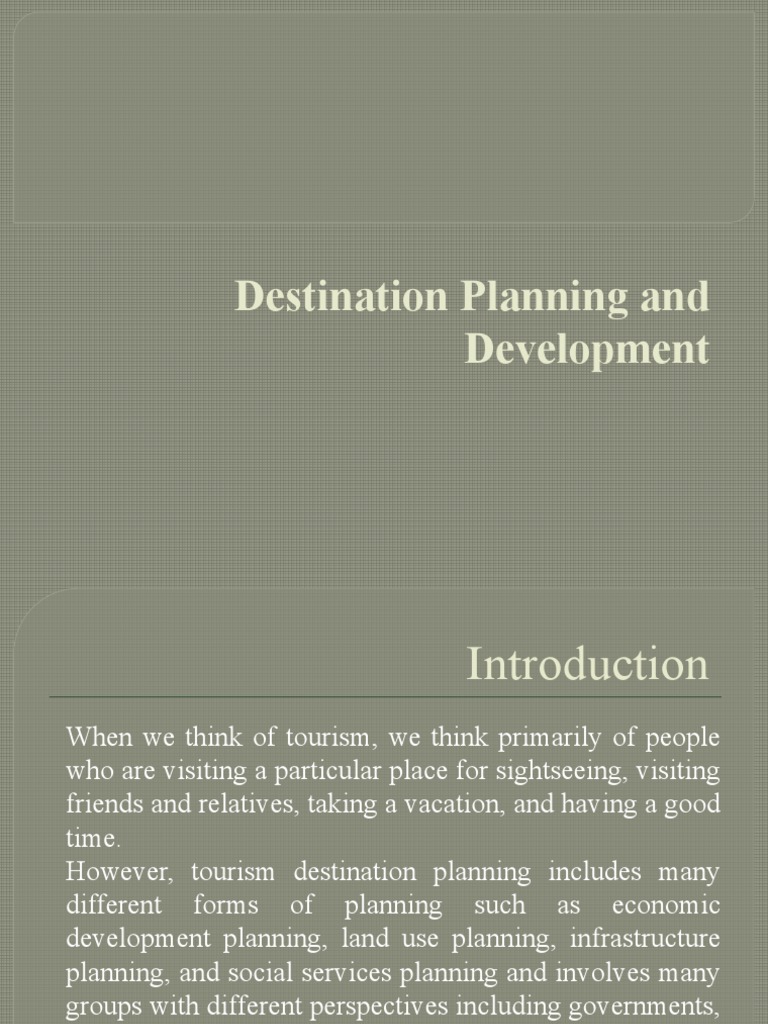 Destination Planning and Development | PDF | Tourism | Infrastructure