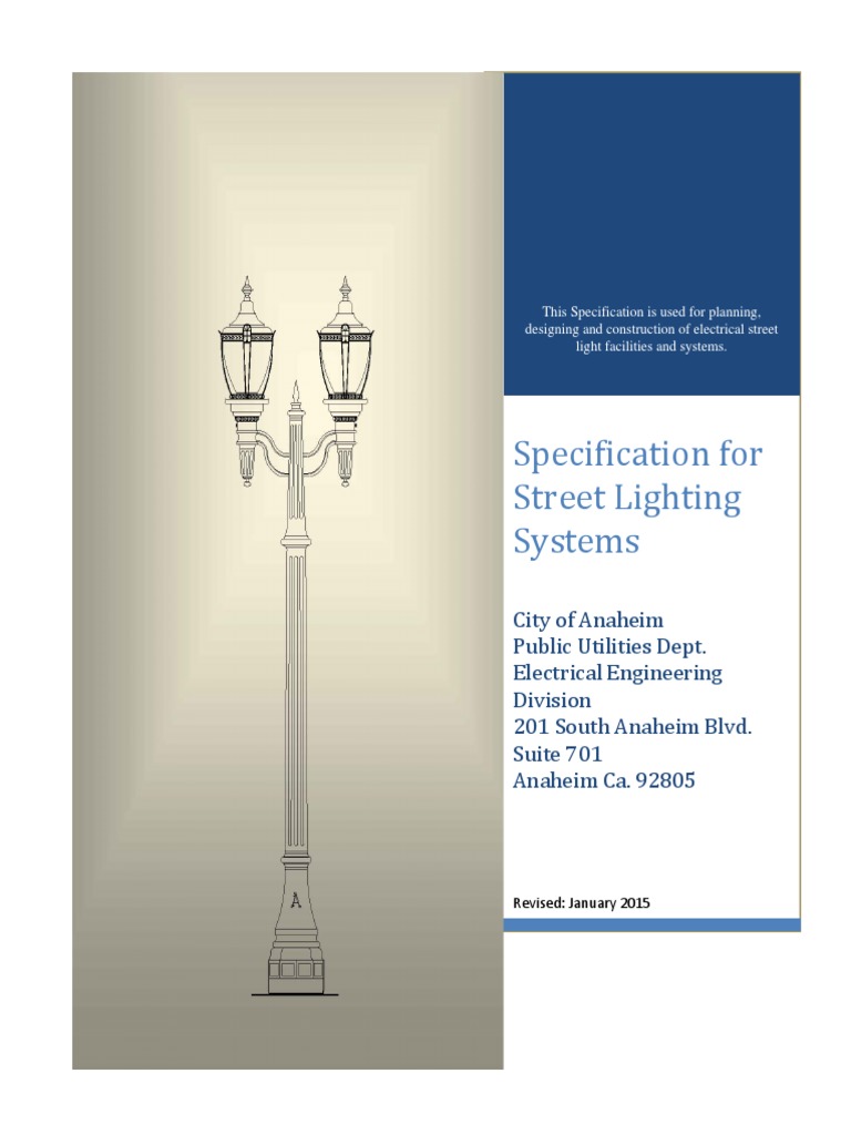 Anaheim Street Light Specification Guide | PDF | Pipe (Fluid Conveyance ...