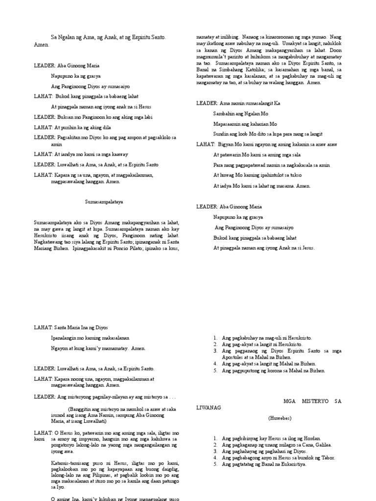 Rosary Guide | PDF