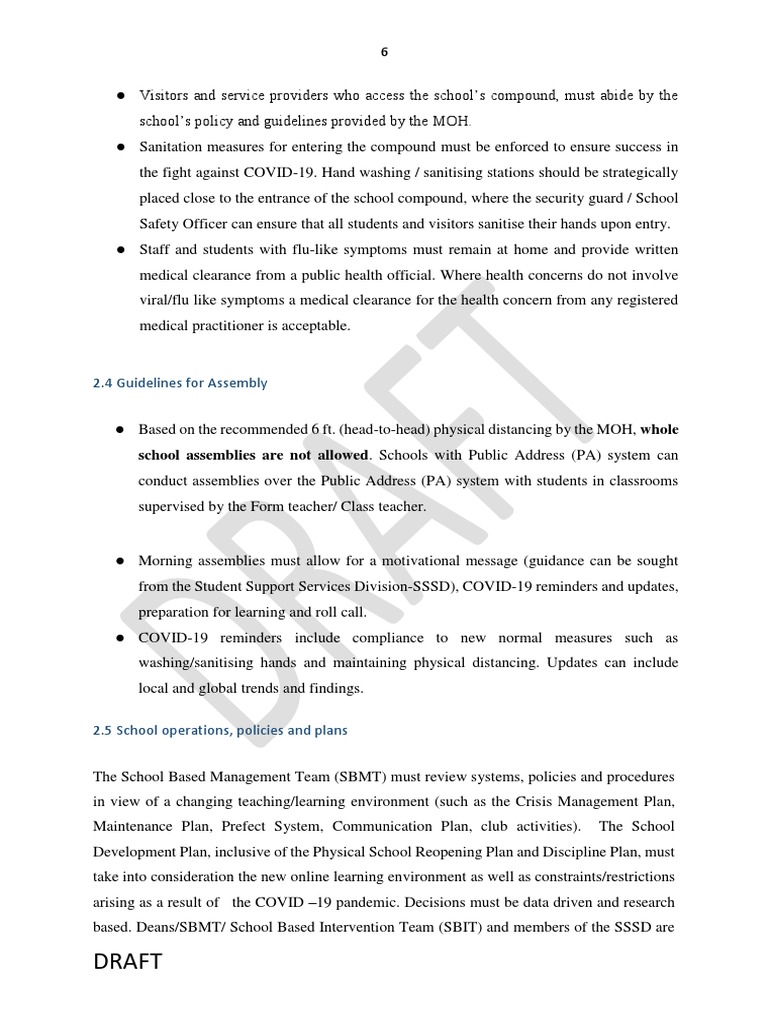 Pages From Draft Reopening Guidelines For 2021 - 2022-3 | PDF ...