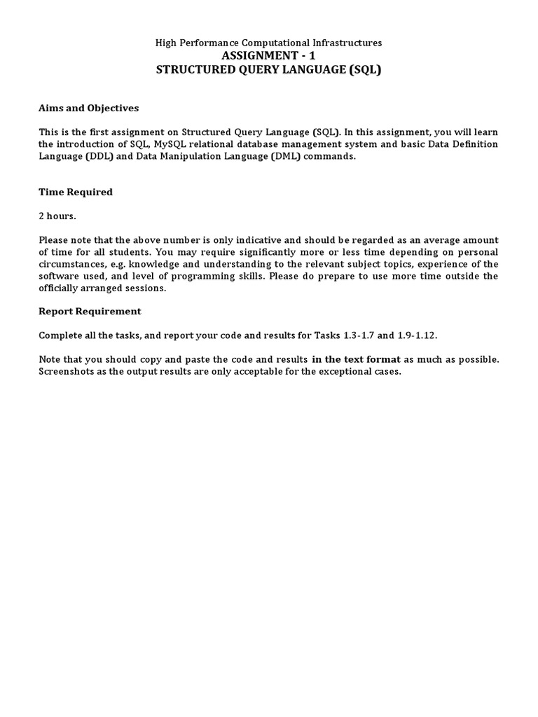 Assignment 1 Sql Pdf Relational Database Table Database 3417