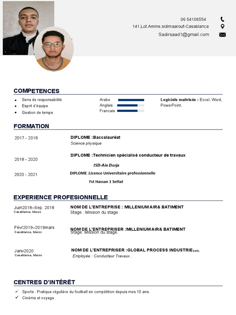 CV Professionnel Saad Sadir | PDF