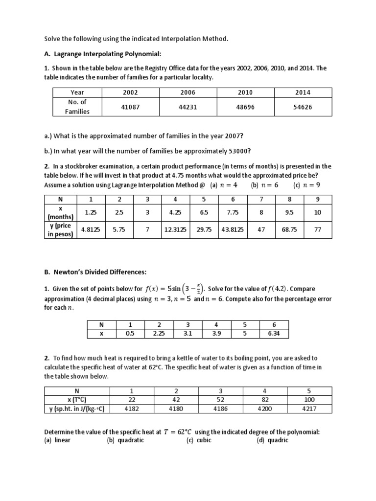 Machine Problem 5 | PDF | Interpolation | Mathematical Relations