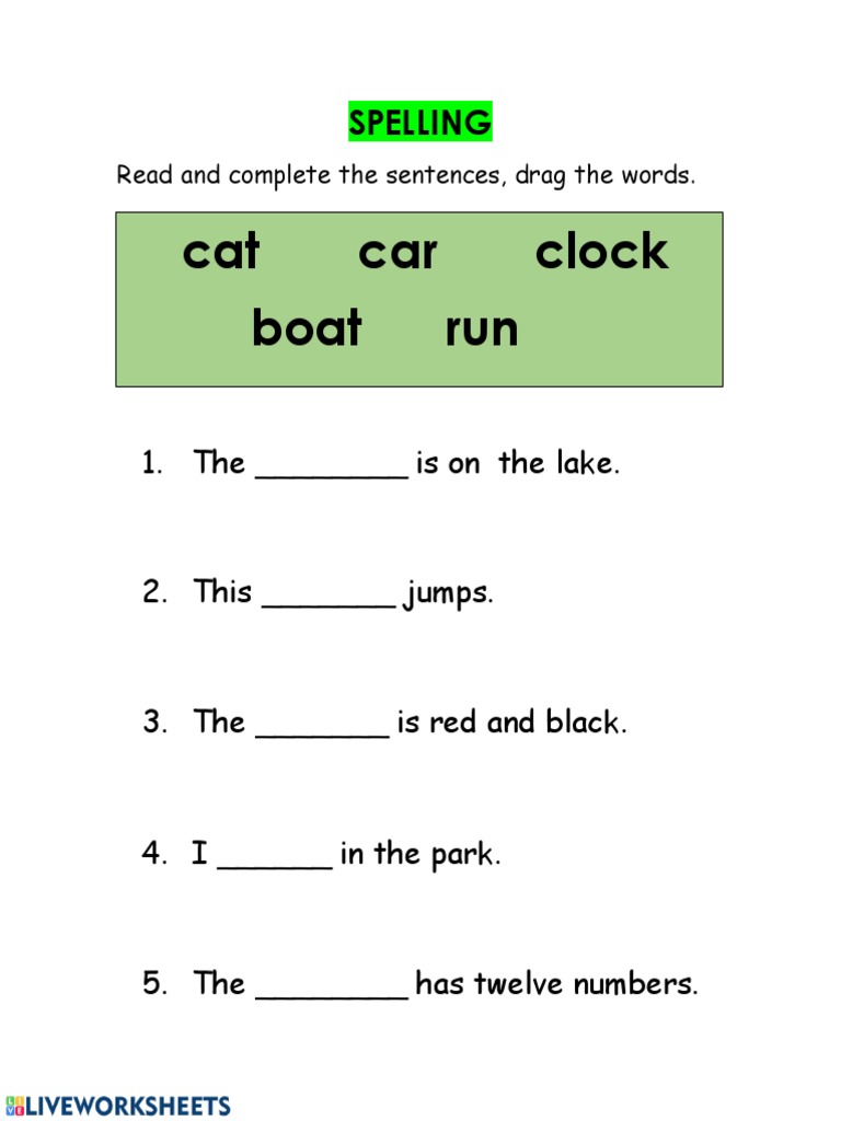Spelling Exercise: Fill in the Blanks | PDF