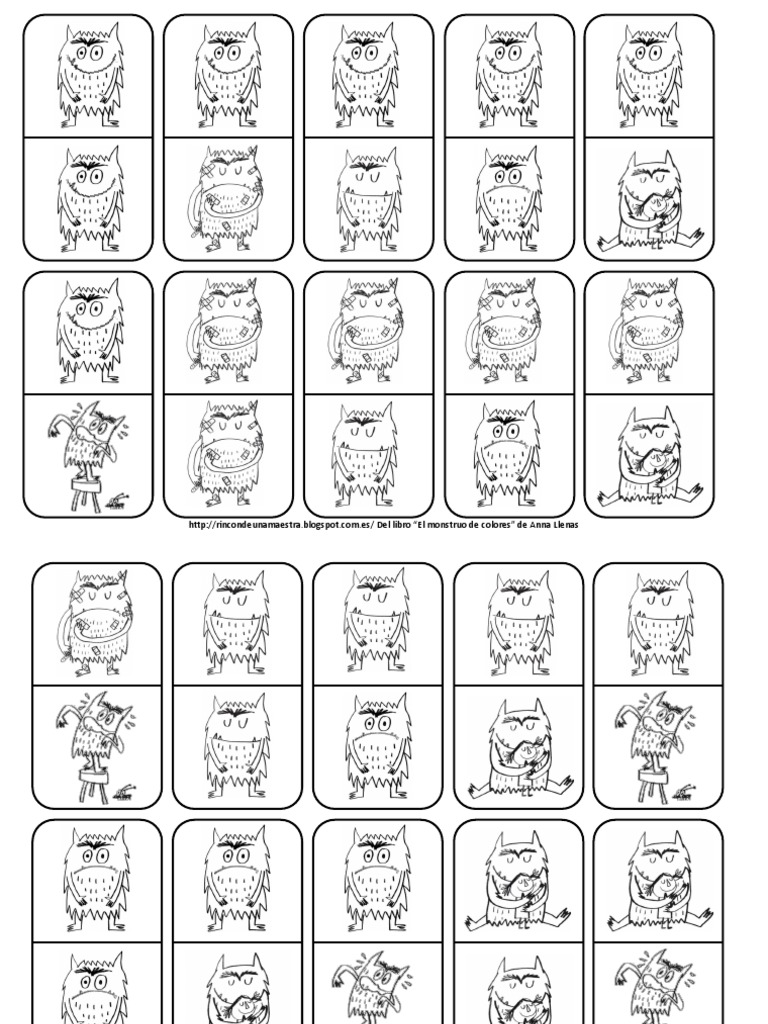 Dominó de Las Emociones El Monstruo de Colores | PDF