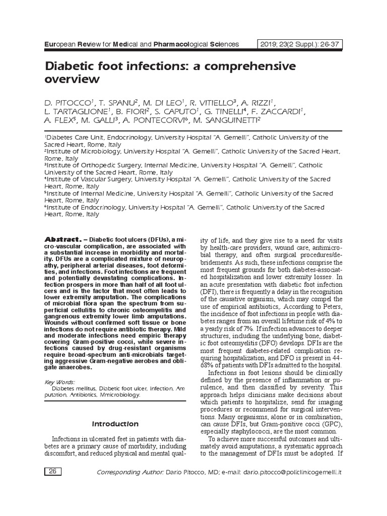 Diabetic Foot Infections Overview | PDF | Wound | Infection