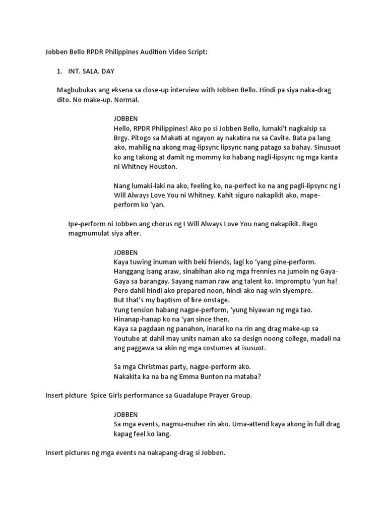 Sample Script Audition | PDF