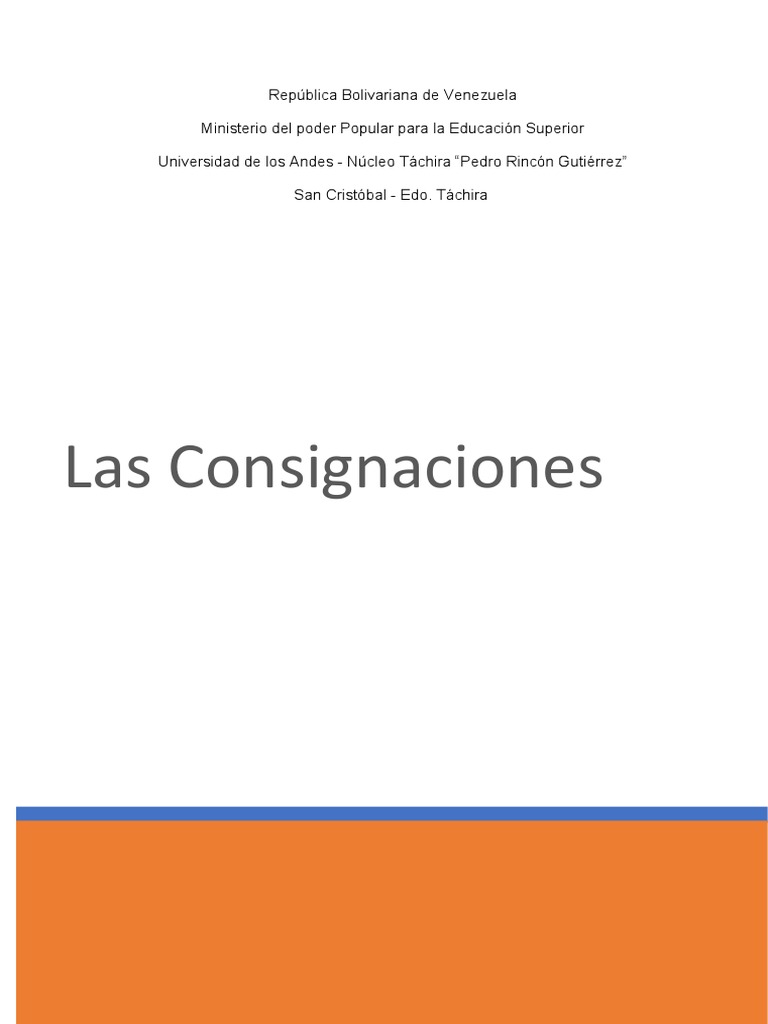 Las Consignaciones | PDF | Propiedad | Bienes
