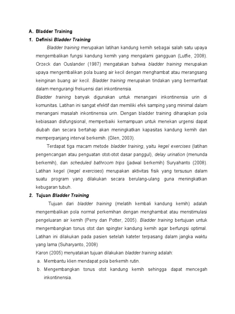 Panduan Bladder Training untuk Inkontinensia | PDF