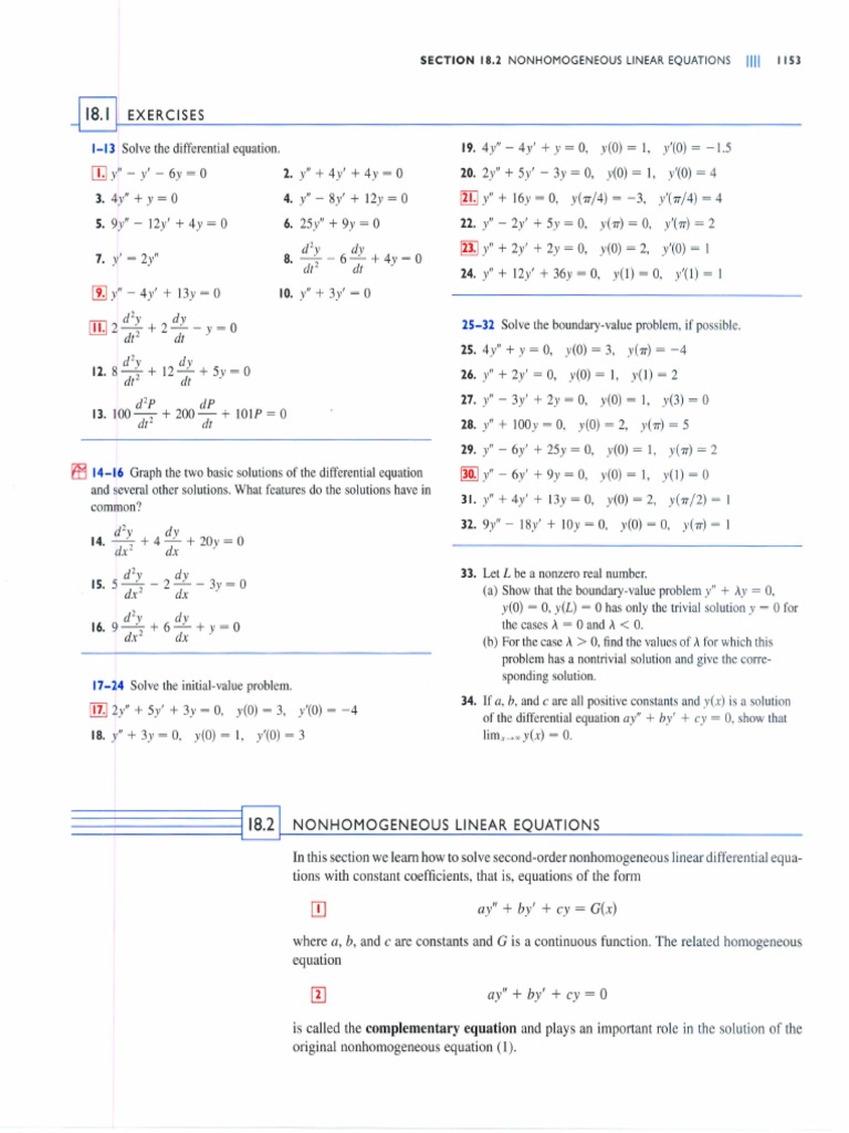 Differential Equations Exercises and Solutions | PDF | Equations ...