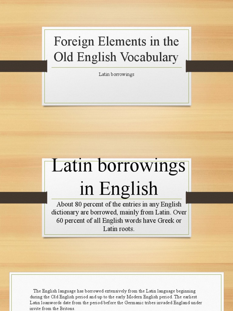 Foreign Elements in the Old English Vocabulary (Автосохраненный) | PDF ...