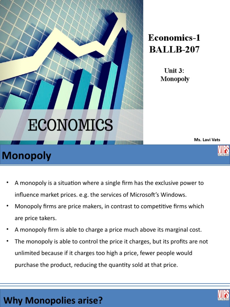Economics-1 BALLB-207: Unit 3: Monopoly | PDF | Monopoly | Price ...