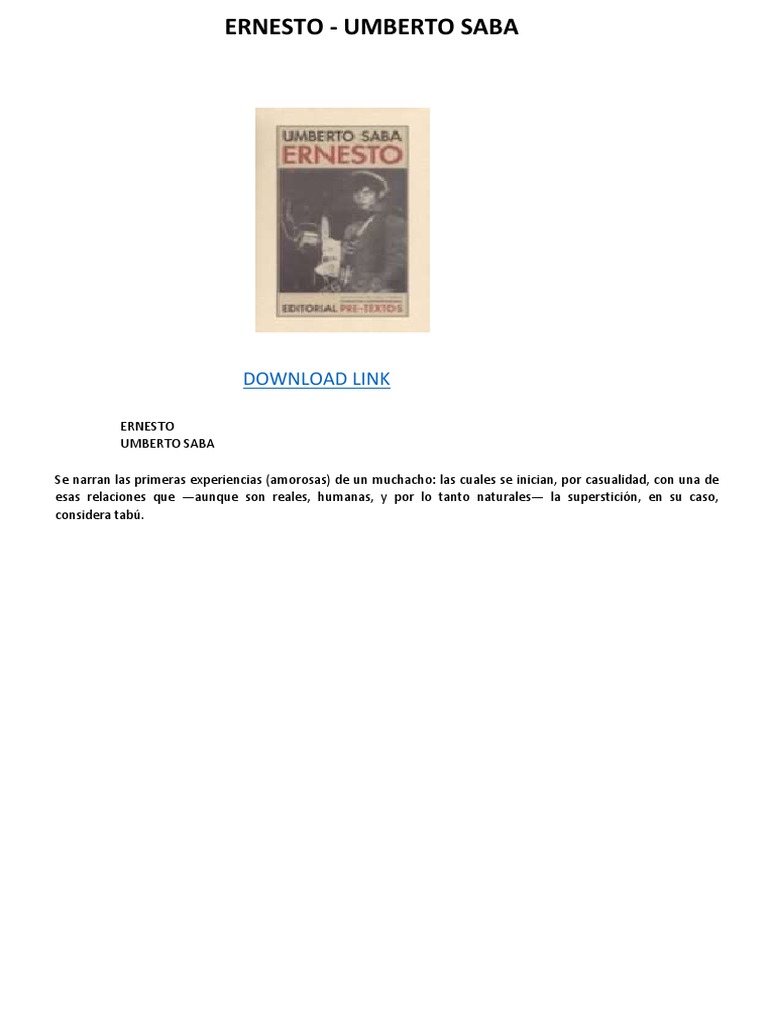 Ernesto - Umberto Saba | PDF