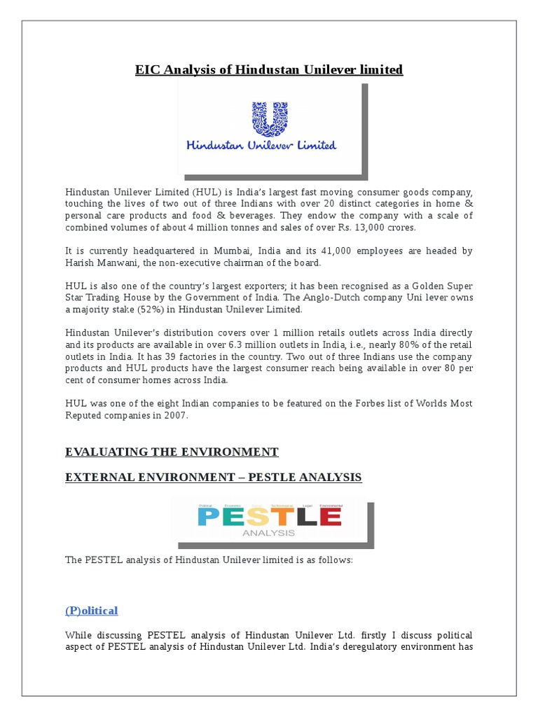 EIC Analysis of Hindustan Unilever Limited | PDF | Retail | Customer