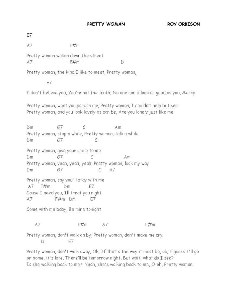 Pretty Woman Roy Orbison | PDF
