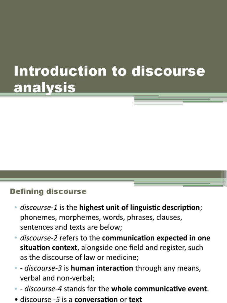 Introduction To Discourse | PDF | Discourse | Linguistics