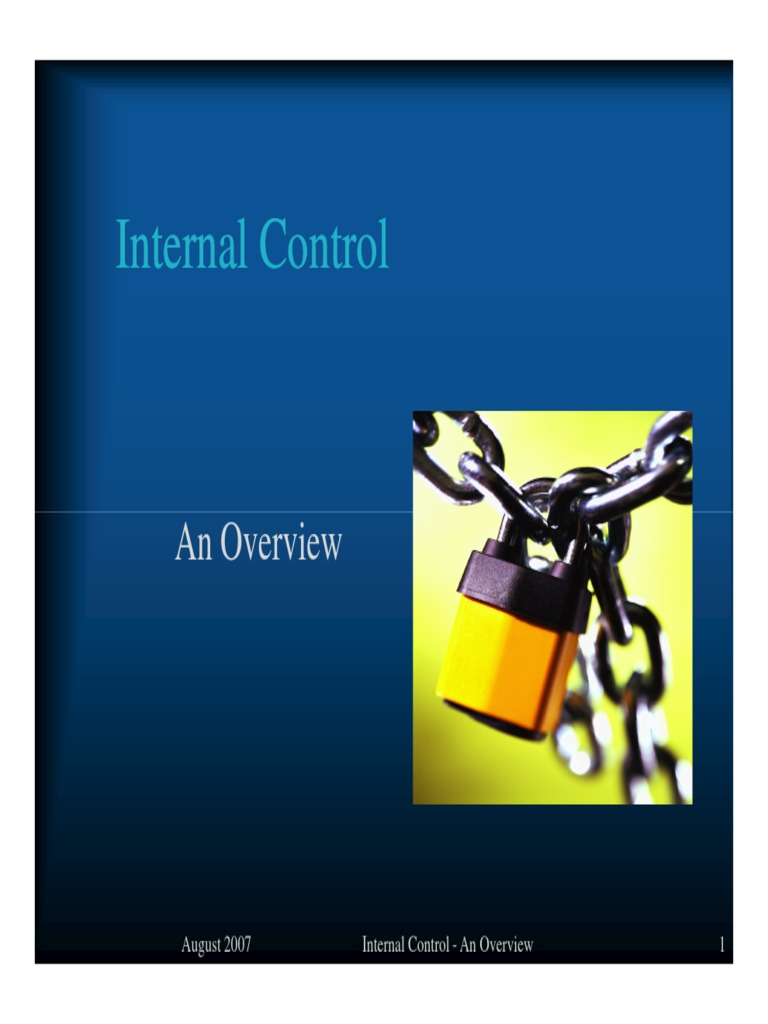 Internal Control. Presentation | PDF | Internal Control | Business