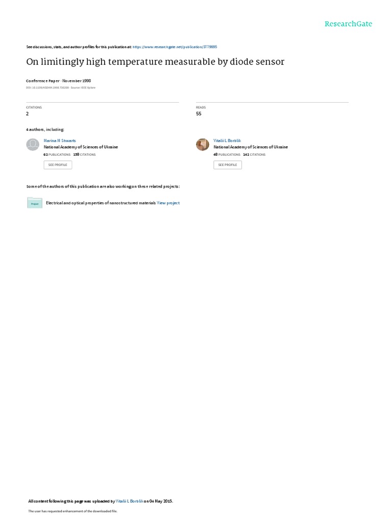 Diode Temperature Sensor Article | PDF | Diode | P–N Junction