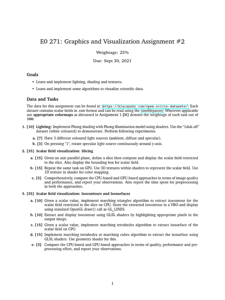 E0 271: Graphics and Visualization Assignment #2: Goals | PDF | Shader ...