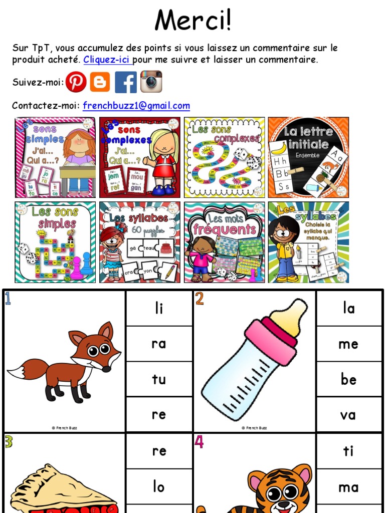 1 - Les Syllabes - Quelle Syllabe Entends-Tu | PDF | Jeux de société ...