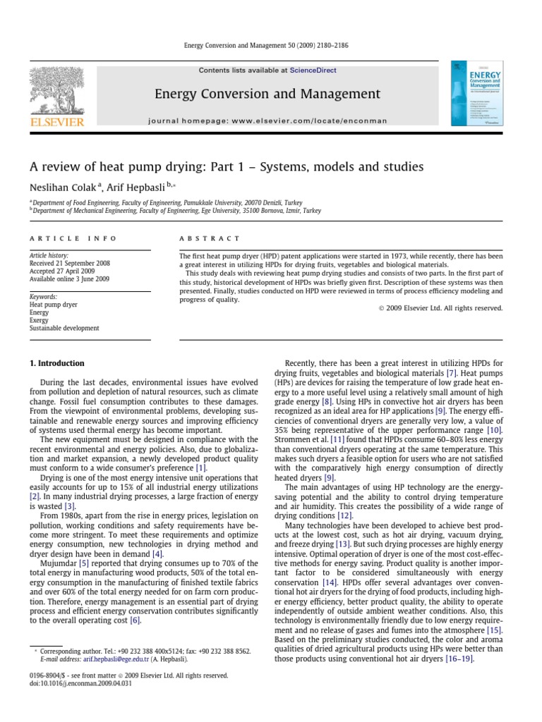 A Review of Heat Pump Drying Part 1 - Systems, Models and Studies | PDF | Clothes Dryer ...