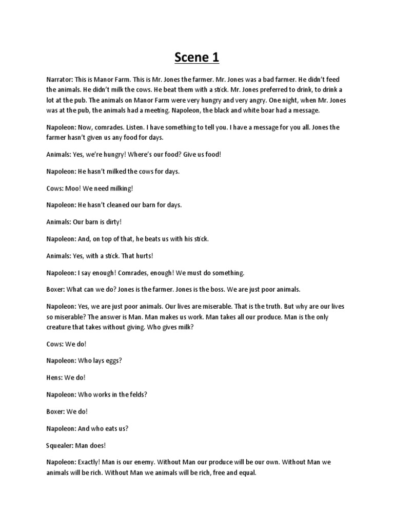 Animal Farm Word Script | PDF
