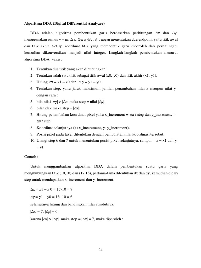 Alg DDA Dan Bresenham | PDF Alg DDA Dan Bresenham | PDF