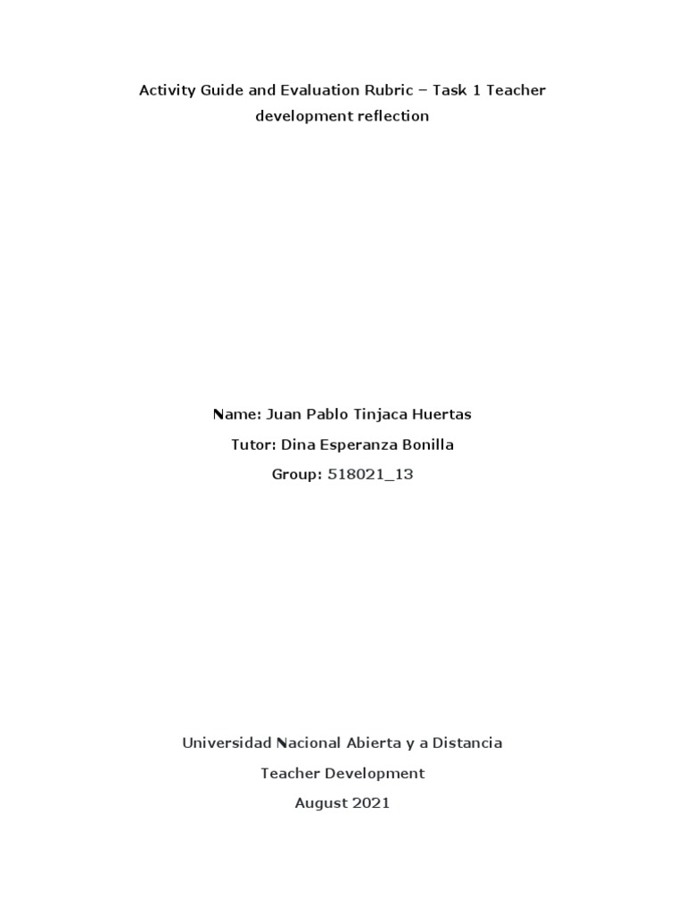 Teacher Development Reflection Guide | PDF | Teachers | Learning