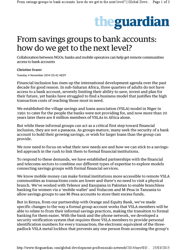Connecting Savings Groups and Banks | PDF | Banks | Money