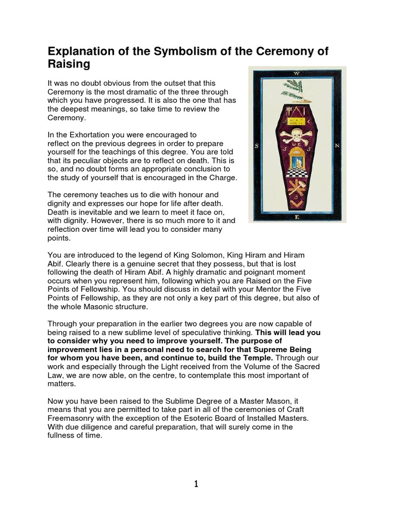 Explanation of The Symbolism of The Third Degree | PDF | Freemasonry ...