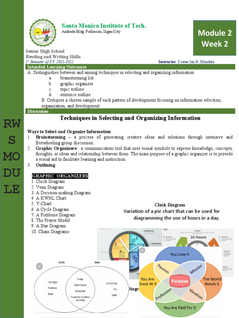 Reading and Writing MODULE 2 | PDF | Brainstorming | Cognition