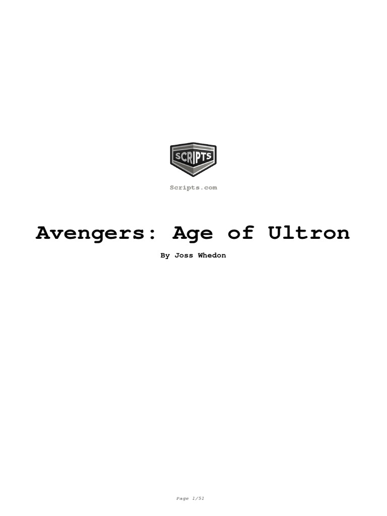 The Entire Avengers Age of Ultron Script | PDF