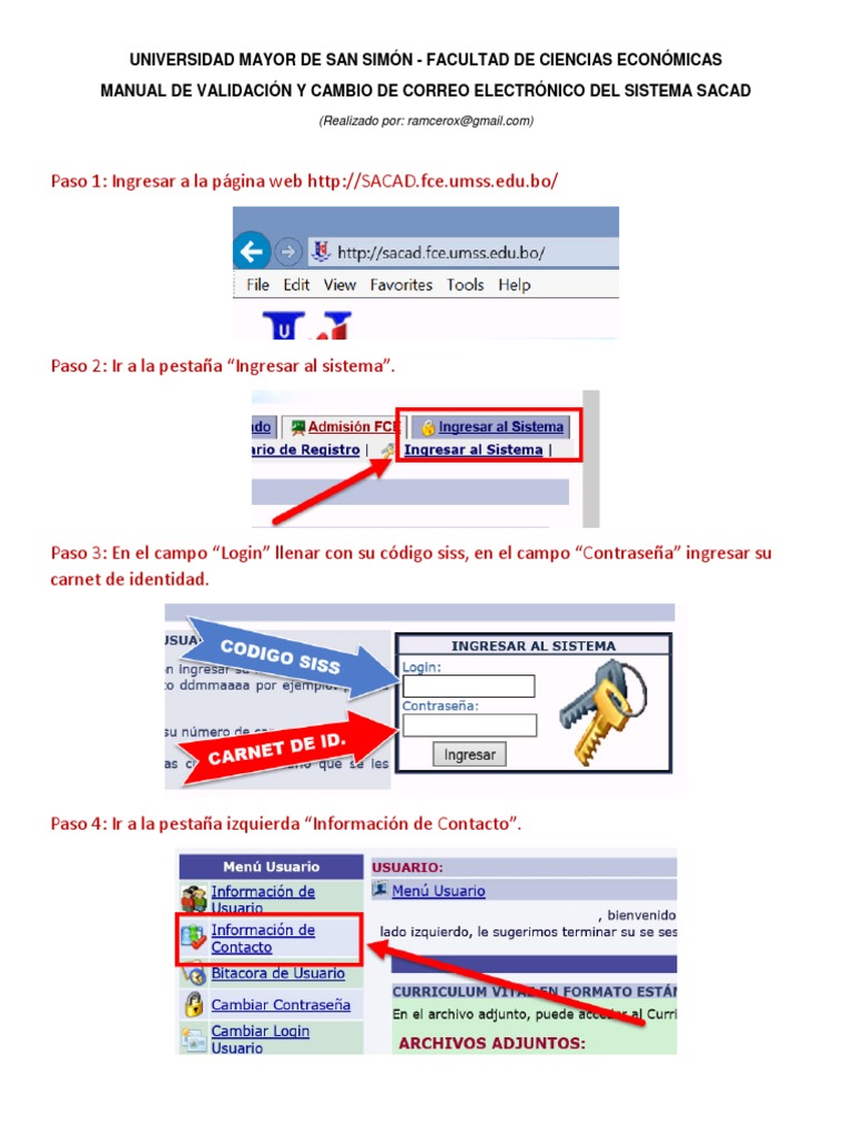 Manual Registro Correo SACAD | PDF